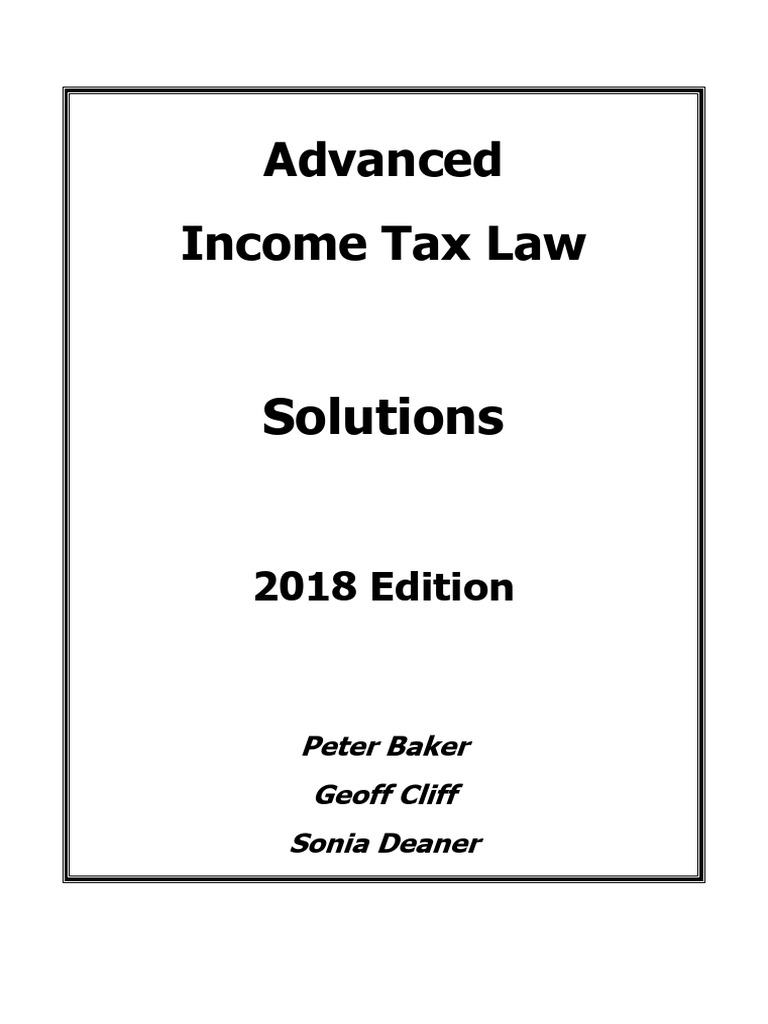 Advanced Income Tax Solutions PDF | PDF | Taxes | Taxation In The ...