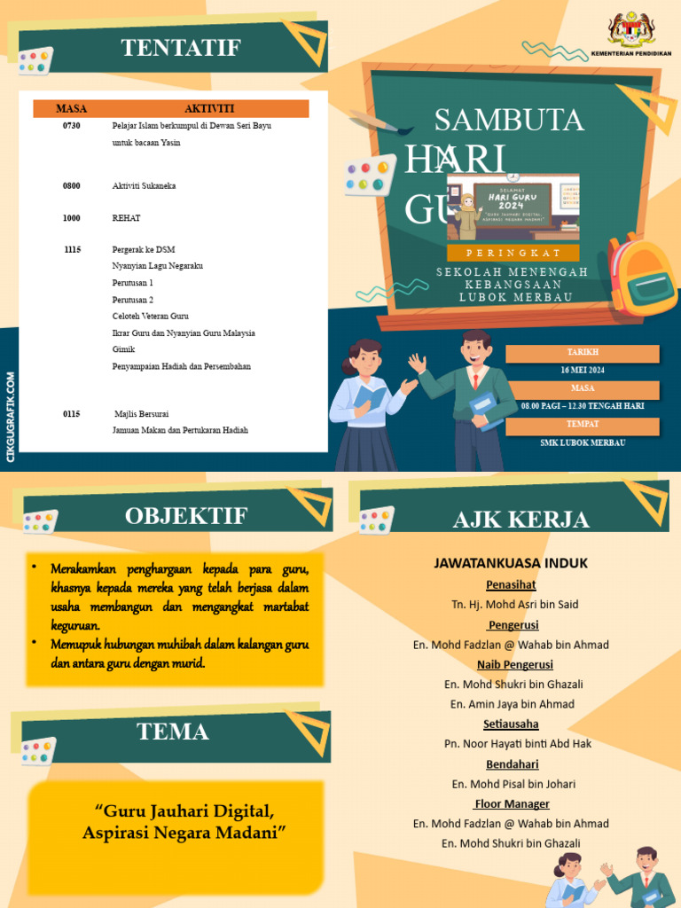 Template Buku Program Hari Guru Sekolahku Sejahtera 2022 Cikgugrafik | PDF