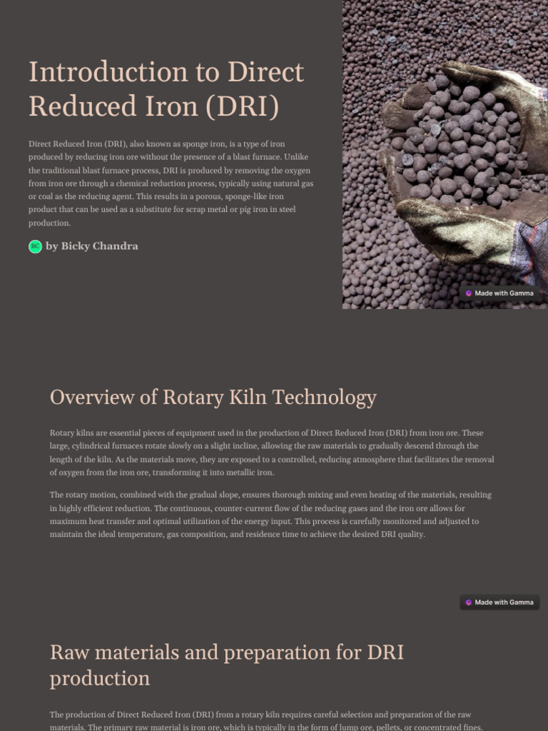 Introduction To Direct Reduced Iron DRI | Download Free PDF ...