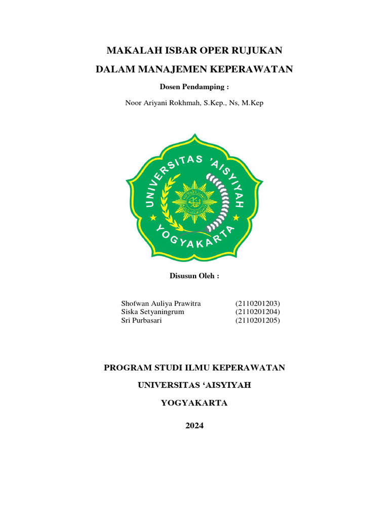 C3 - Makalah ISBAR Oper Rujukan - 091203 | PDF