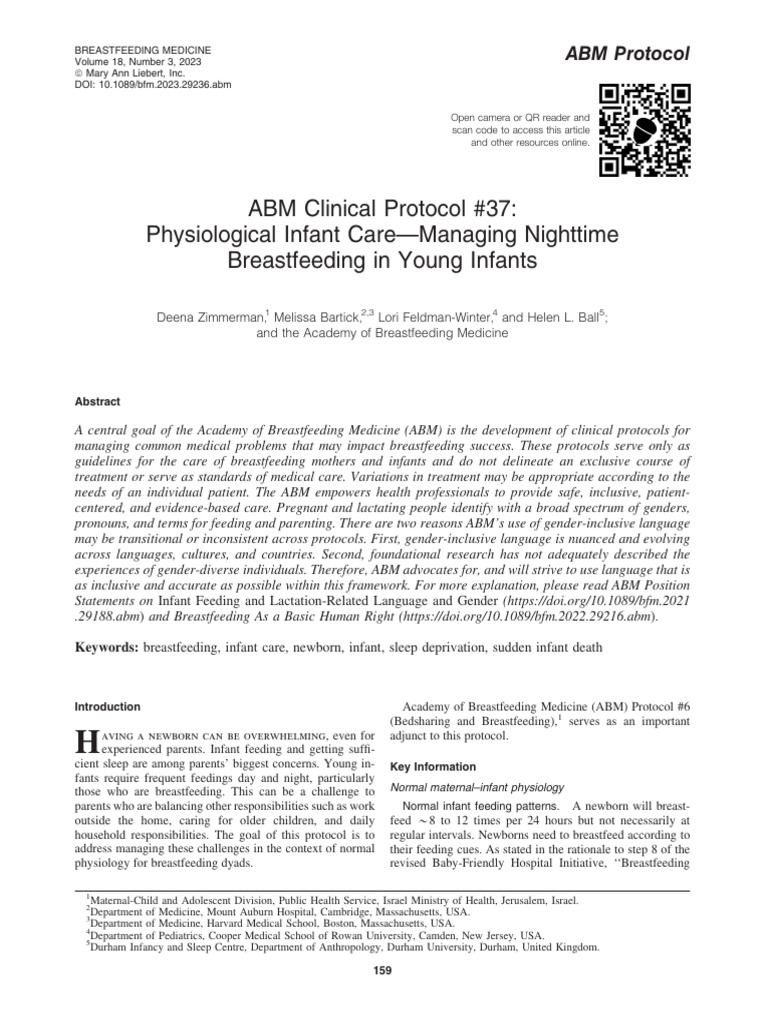 Physiologic Infant Care Protocol 37 | PDF | Breastfeeding | Infants