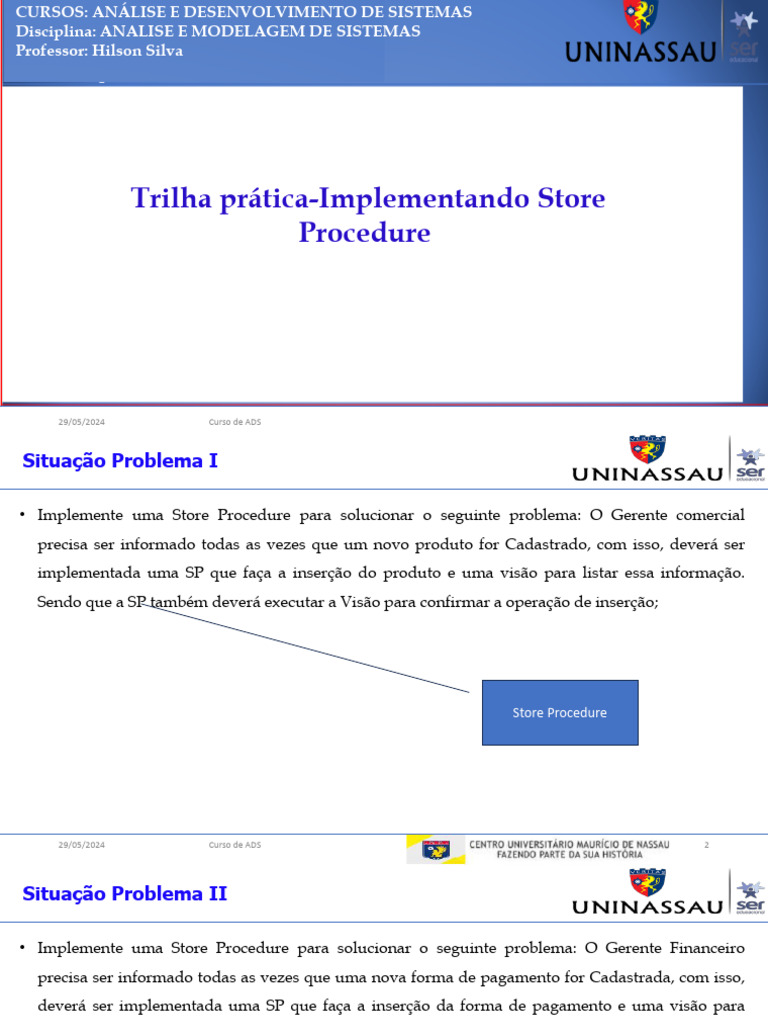 Trilha Prática-Implementando Store Procedure | PDF | SQL | Gestão de dados