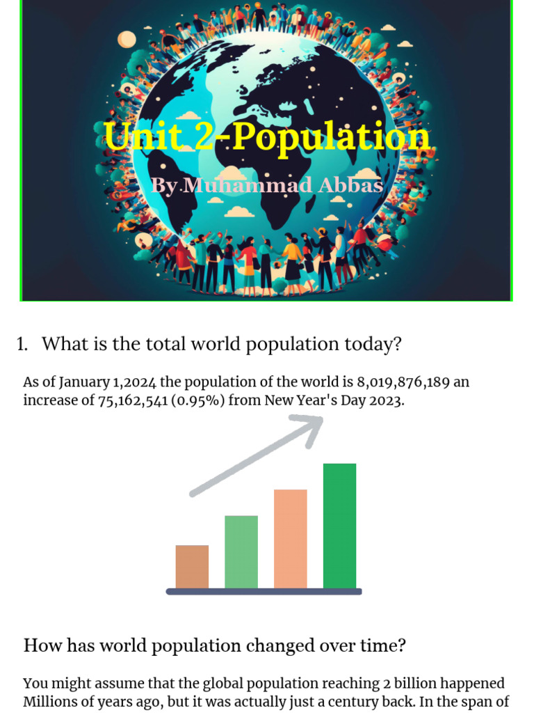Unit 2-Population | PDF | Human Overpopulation | Population