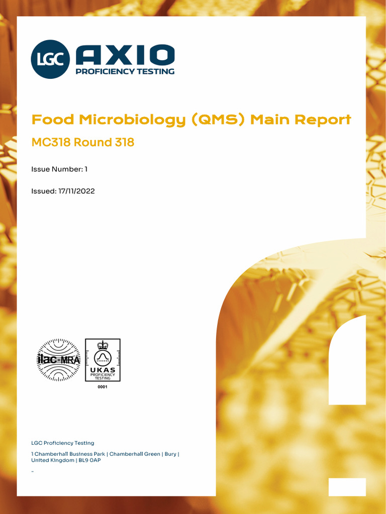 PT Nov 2022 - QMS - MC318 - 1 - Main - Report | PDF | Salmonella ...
