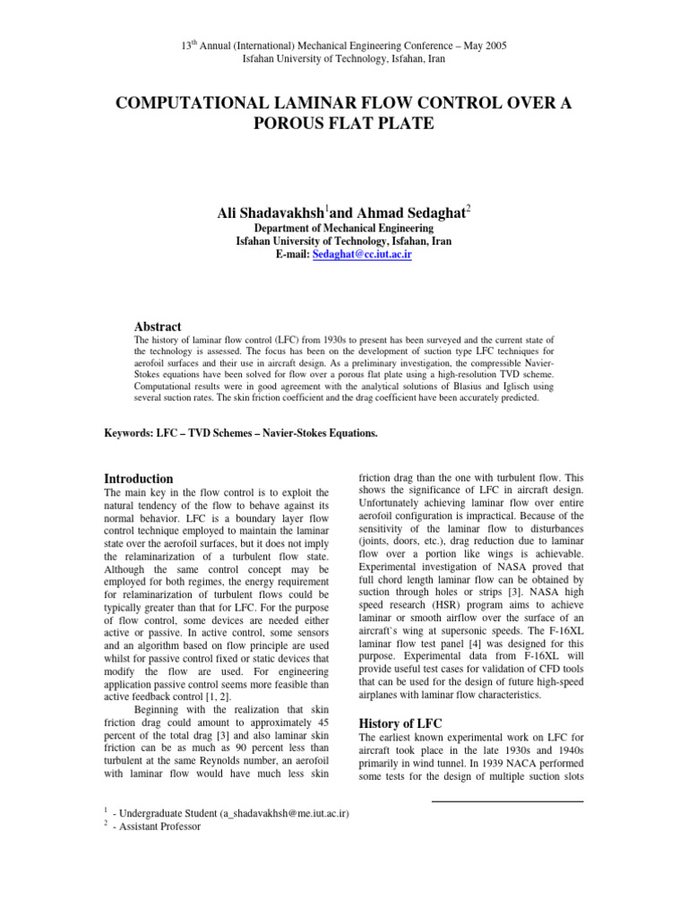 Laminar Flow Control in Aircraft Design | PDF | Fluid Dynamics ...