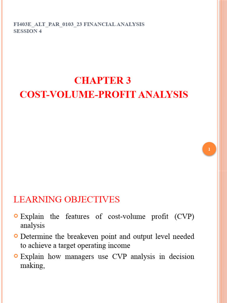 Chapter 3 CVP Analysis SV | PDF | Business Economics | Management ...