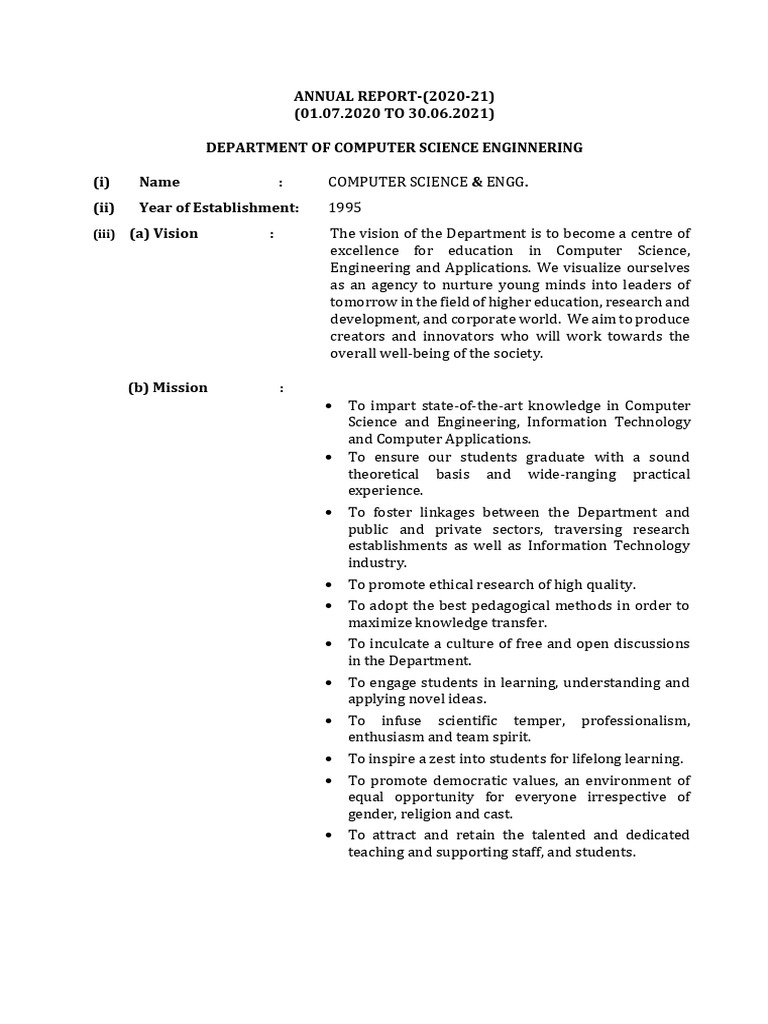 Annual Report 2020-2021 - 220422 | PDF | Science | Computing