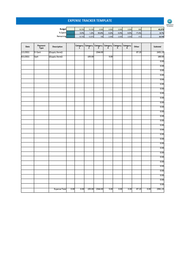Expense Tracker Template | Download Free PDF | Payments | Banking ...