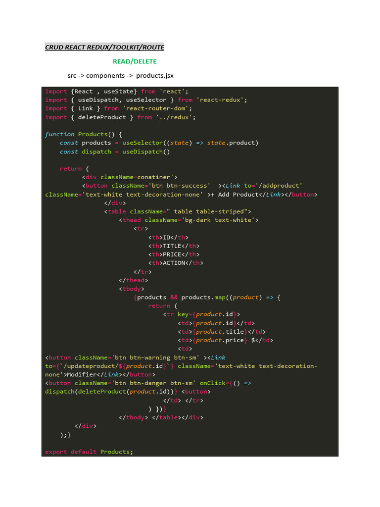 Crud React Redux | Download Free PDF | Software | Computing