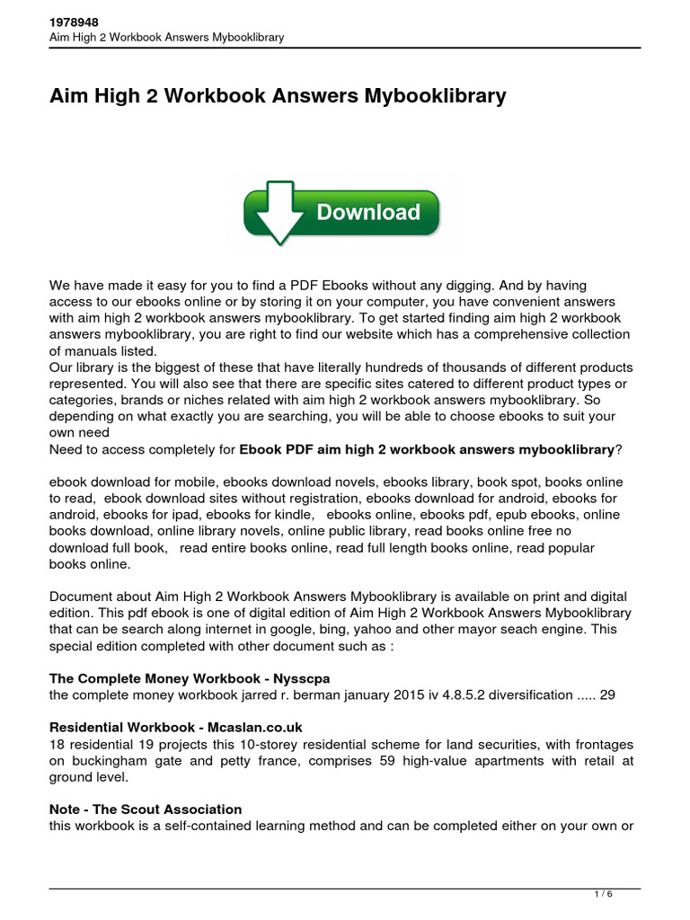 Aim High 2 Workbook Answers Mybooklibrary | PDF | Books | Management Of Hiv/Aids