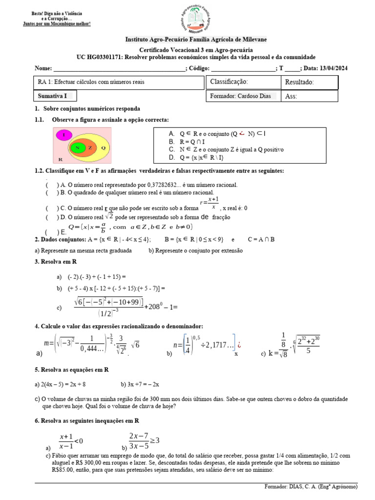 Sum1 Mat 2024 | PDF | Número real | Matemática
