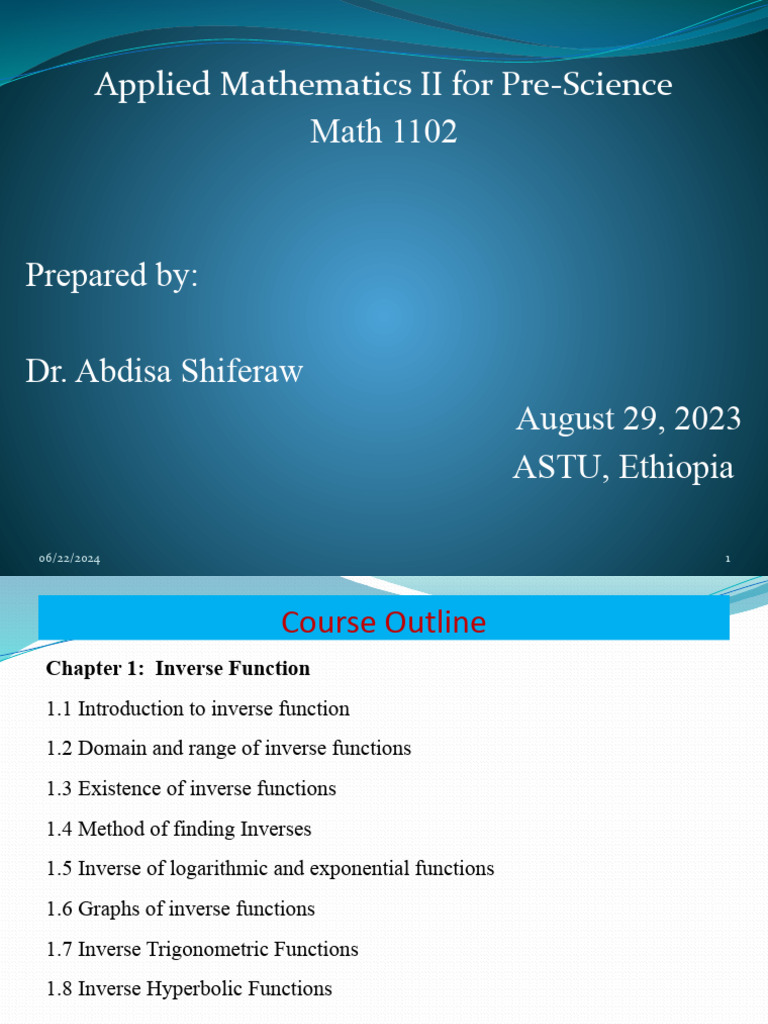 Appl. Math II For Pre-Science (Repaired) | PDF | Function (Mathematics) | Sequence