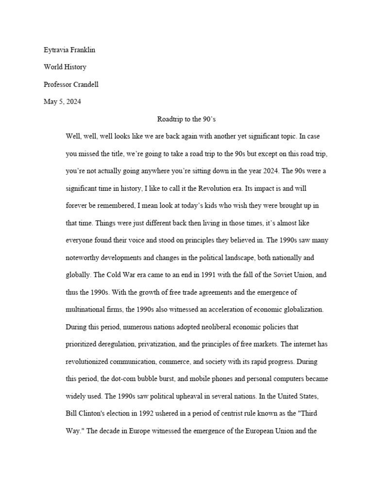 Roadtrip To The 90s | PDF