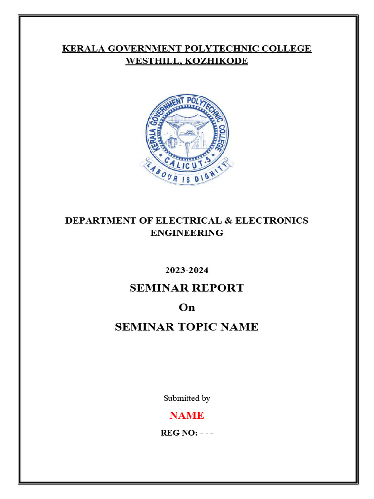 Seminar Report: Electrical Engineering 2023 | PDF | Engineering