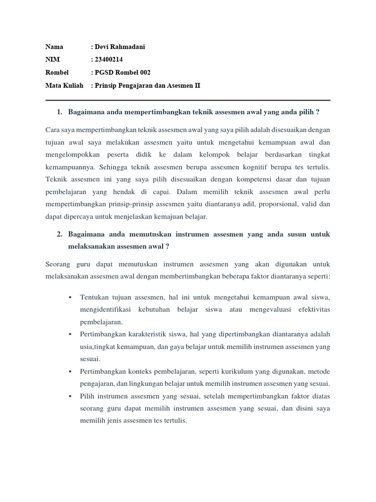 T1-Elaborasi Pemahaman Ppa 2 - Devi Rahmadani PGSD 002 | PDF