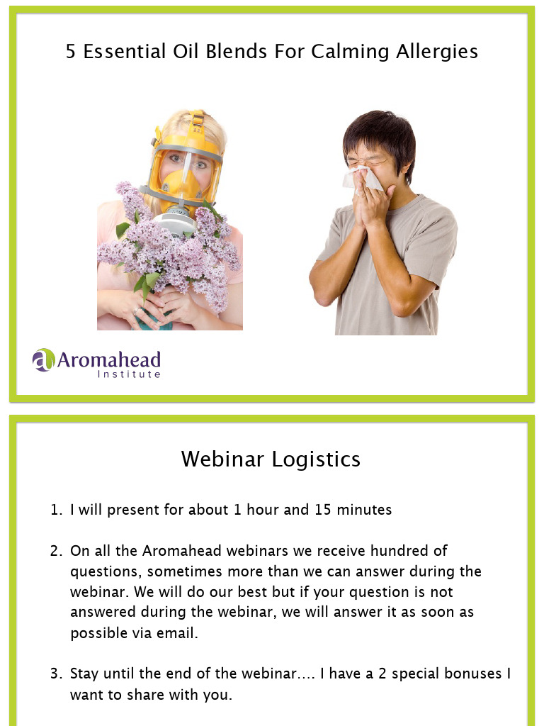 Essential Oil Blends for Allergy Relief | PDF | Allergy | Essential Oil
