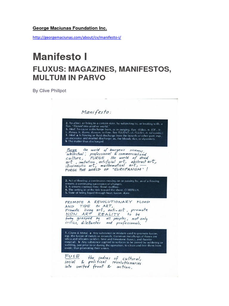 Phillpot-Fluxus - Magazines, Manifestos | PDF | Modern Art | Art Movements