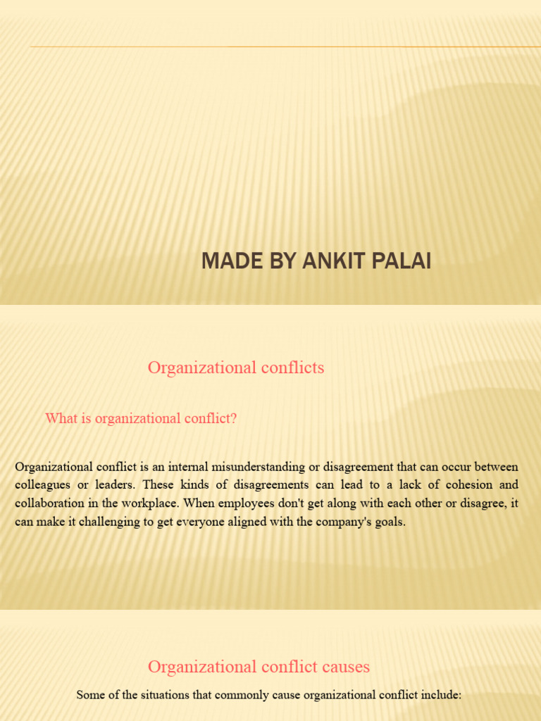 Organizational Conflicts | PDF | Social Psychology | Organizational ...