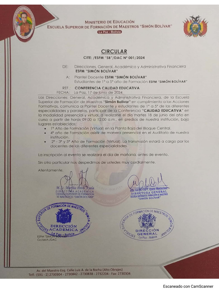 CIRCULAR Nro. 1 | PDF