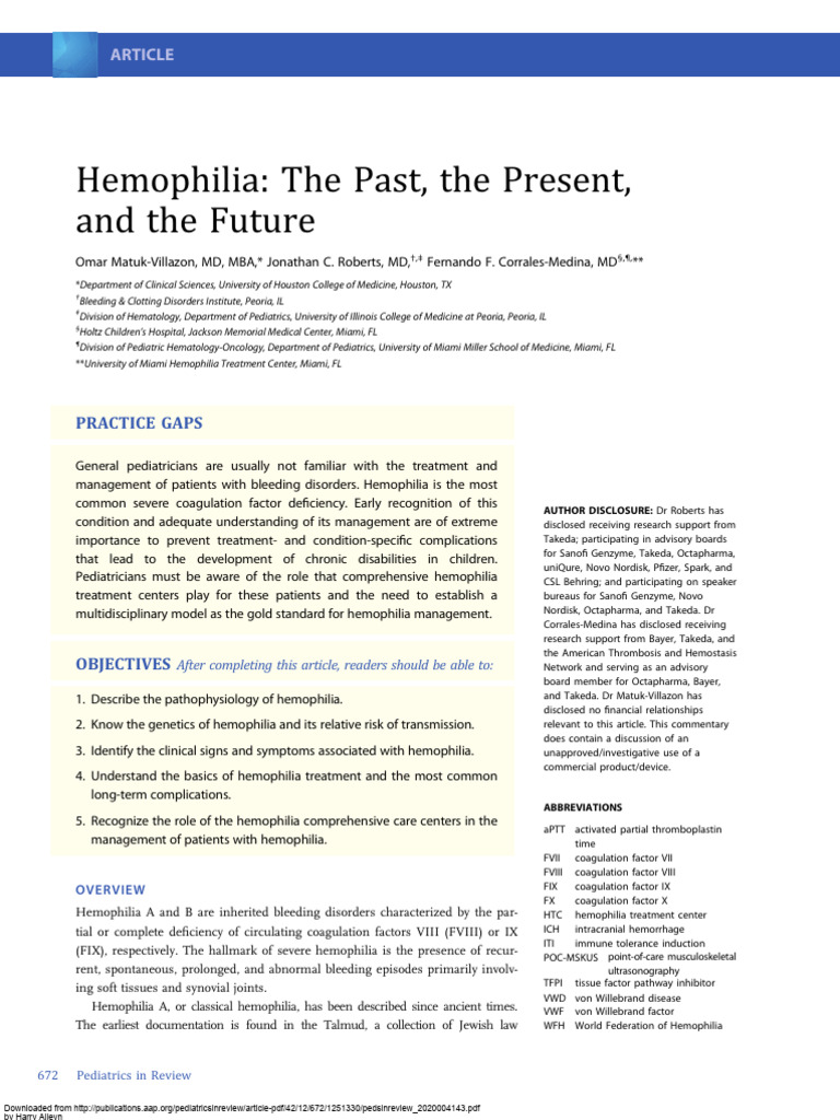Hemophilia | PDF | Coagulation | Haemophilia