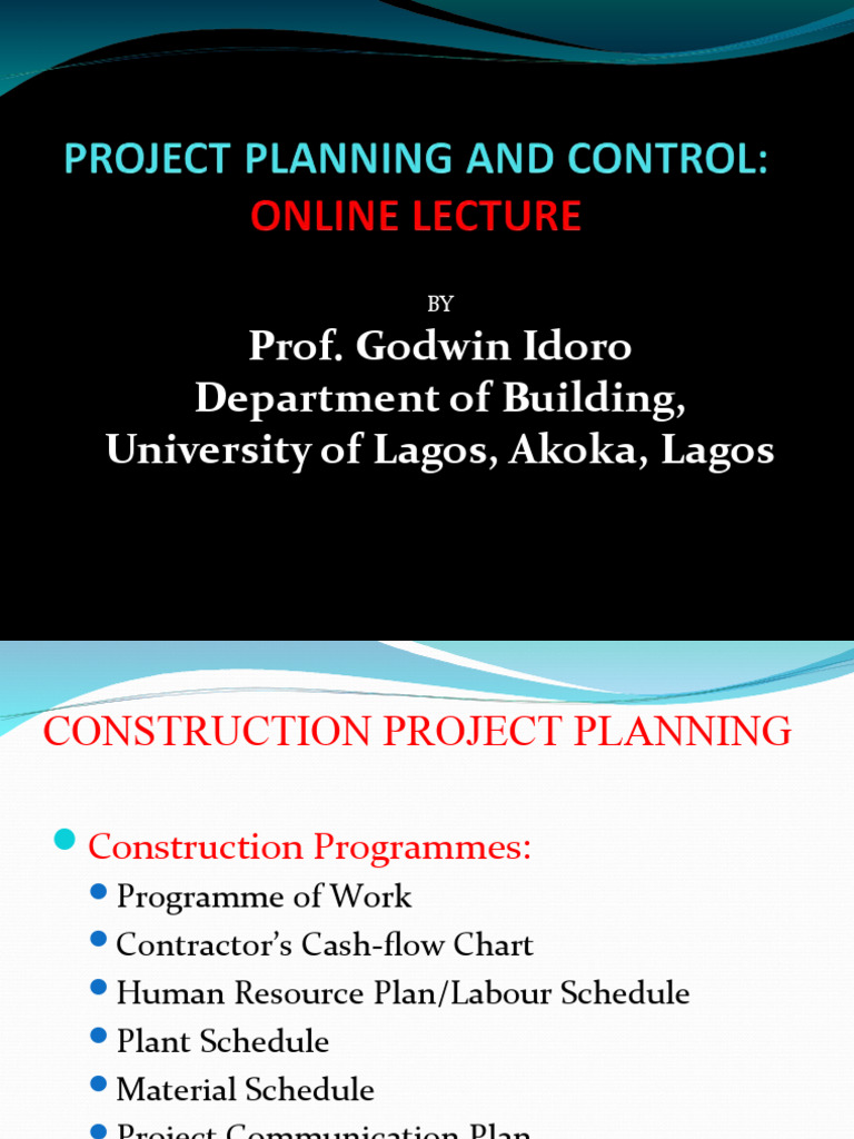 Project Planning and Control Online Lecture 7-1 | PDF | Computing