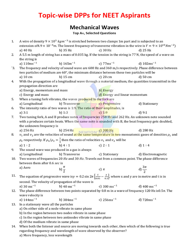 1 DPP | PDF | Waves | Sound