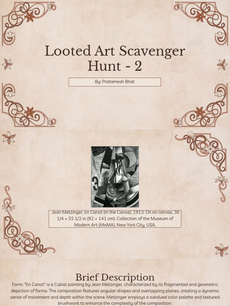 Looted Art Scavenger Hunt - 2 | PDF | Cubism | Plastic Arts
