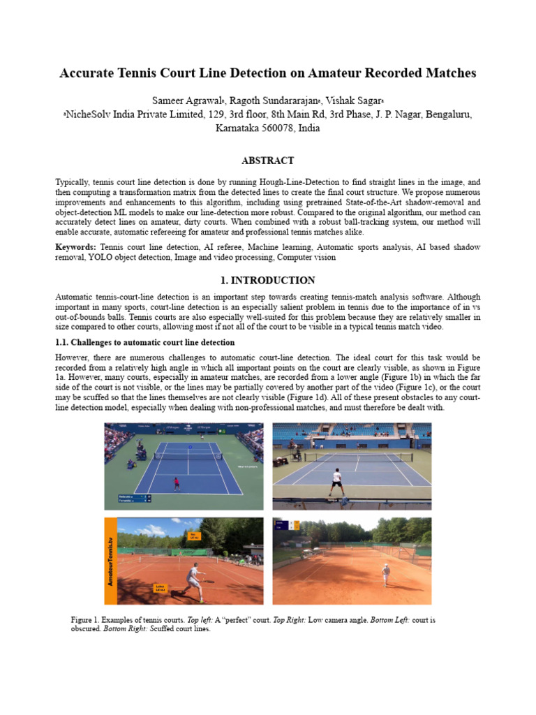 Enhanced Tennis Court Line Detection | PDF | Pixel | Deep Learning