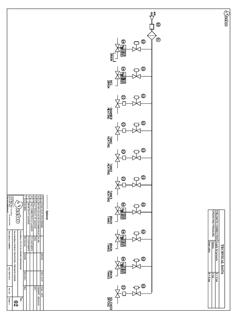Pneumatic Scheme Ds1000 3s Rev.00 - Steam Version | PDF