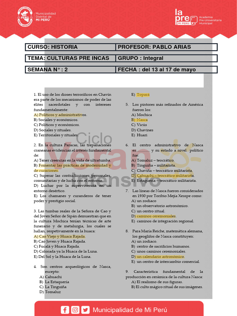 Mi Perú - Semana 2 - Historia | PDF | Era precolombina | Andes