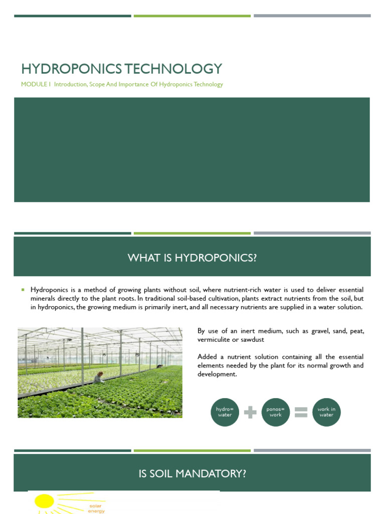Hydroponics Technology Lecture 1 | PDF | Hydroponics | Soil