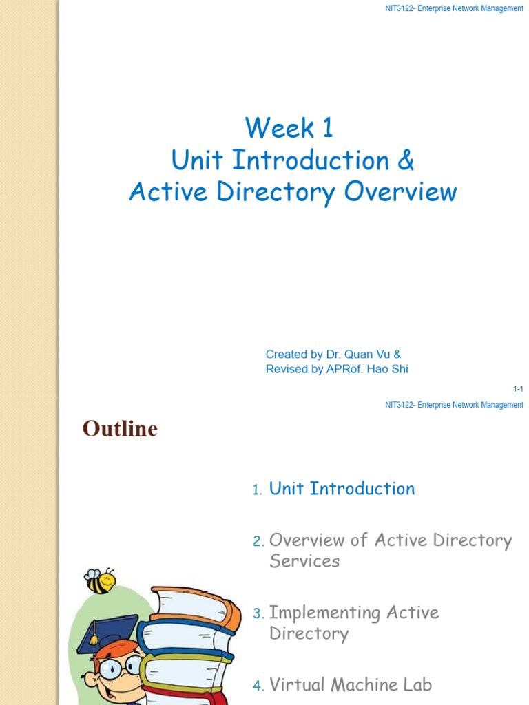 Week 1 - Unit Introduction & Active Directory Overview | PDF | Active Directory | Computer Network