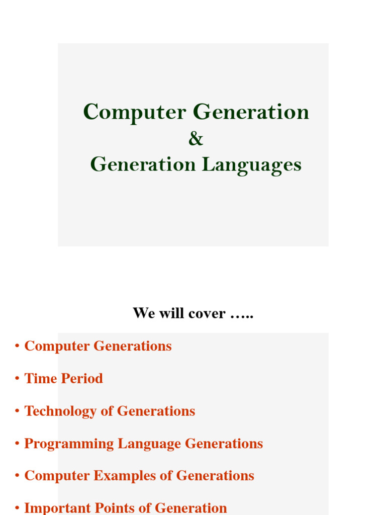 Computer Generation & Generation of Programming Languages | PDF Computer Generation & Generation of Programming Languages | PDF