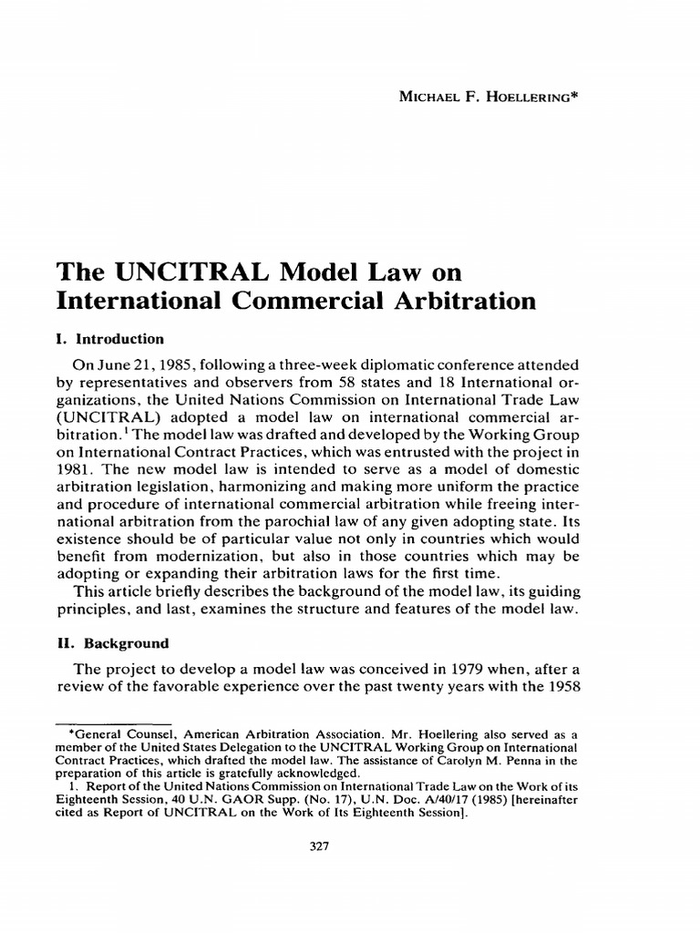 UNCITRAL Arbitration Model Law | PDF | Arbitration | Arbitral Tribunal