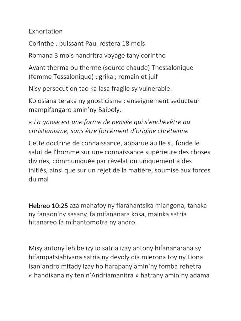 Exhortation | PDF