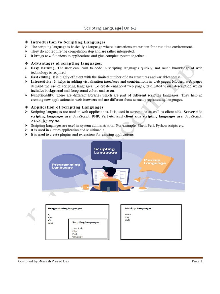 Scripting Language Unit 1 | PDF
