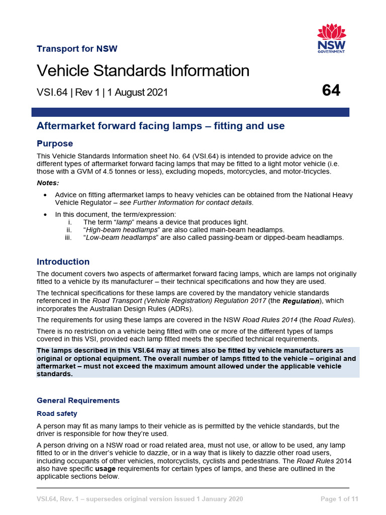 Aftermarket Forward Facing Lamps in NSW | PDF | Headlamp | Manufactured ...