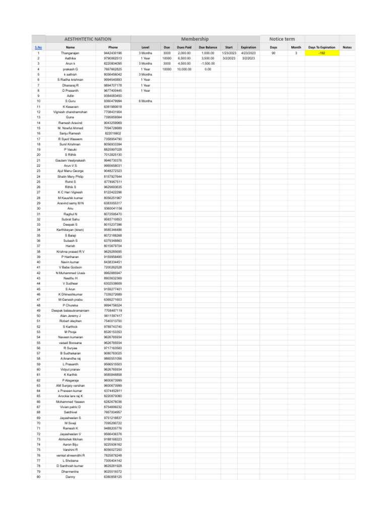 Untitled Spreadsheet | PDF