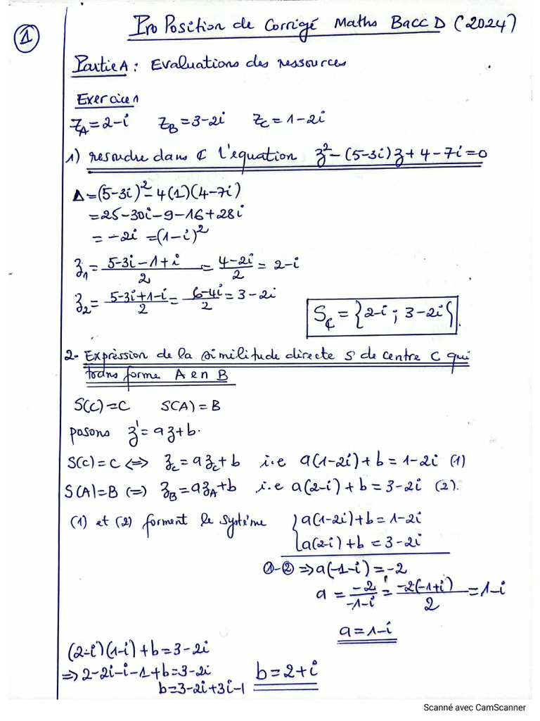 Proposition de Corrigé Maths TleD | PDF