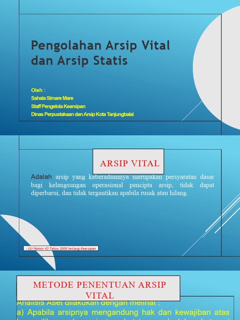 Pengolahan Arsip Vital Dan Arsip Statis | PDF