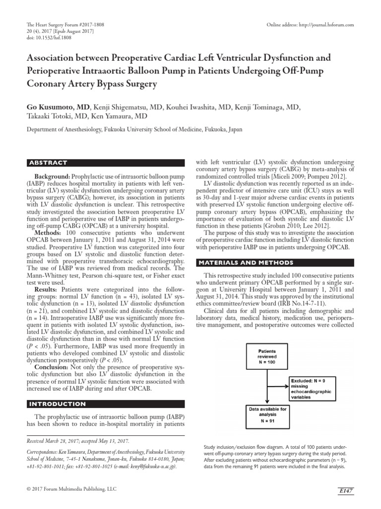 2017 Association Between Preoperative Cardiac Left Ventricular ...