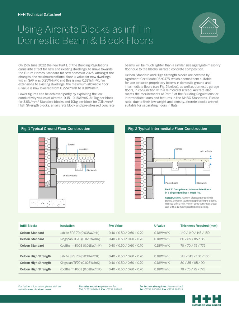H+H Datasheet - BEAM & BLOCK FLOOR | PDF | Architectural Design | Architecture