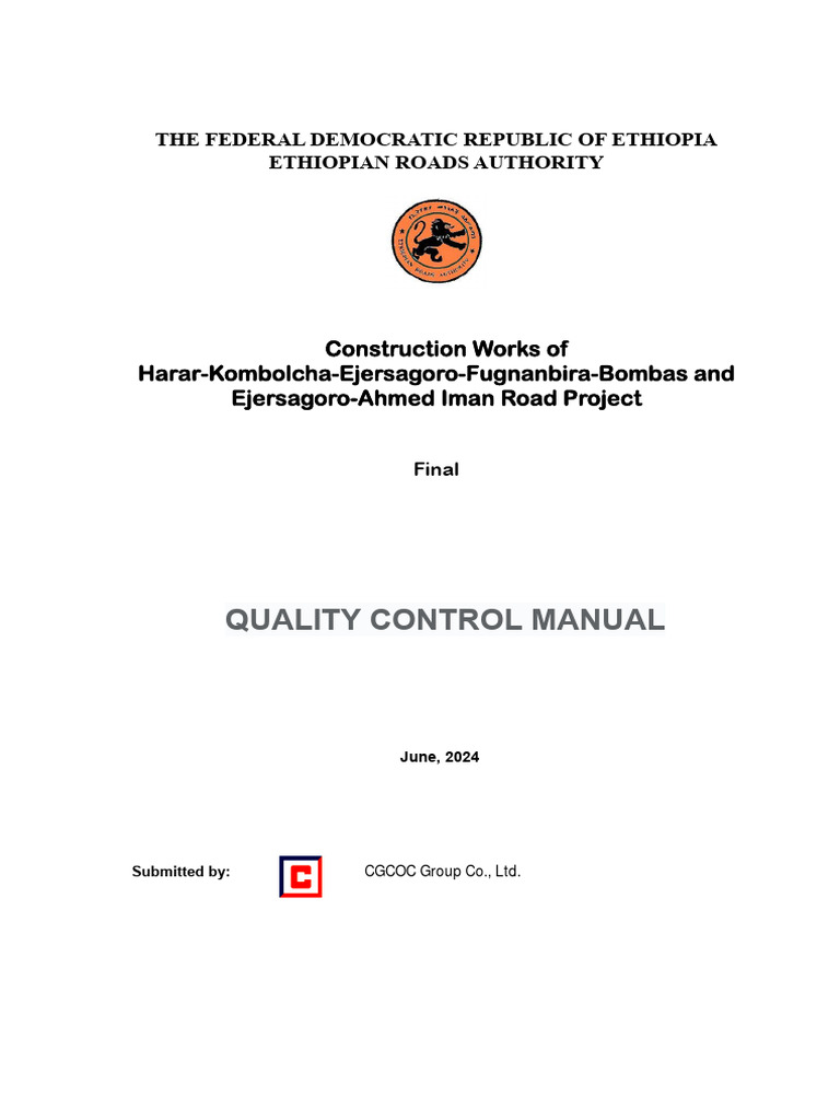 Harar Quality Control Manual | PDF | Concrete | Specification ...