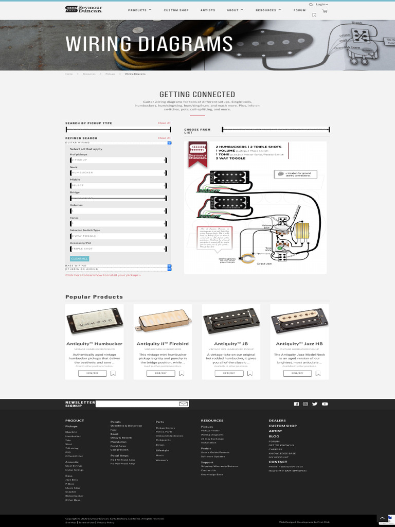 Seymour Duncan Wiring Diagrams Guide | PDF | Guitar Family Instruments ...