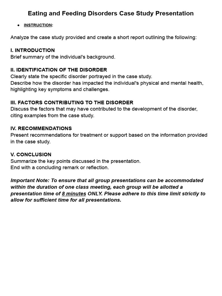 Eating and Feeding Disorders Case Study Presentation 1 | PDF ...