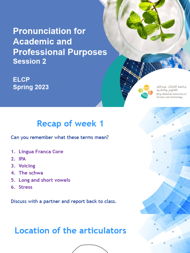 Pronunciation Slides Week 2 Spring 2024 | PDF | Vowel | Linguistics
