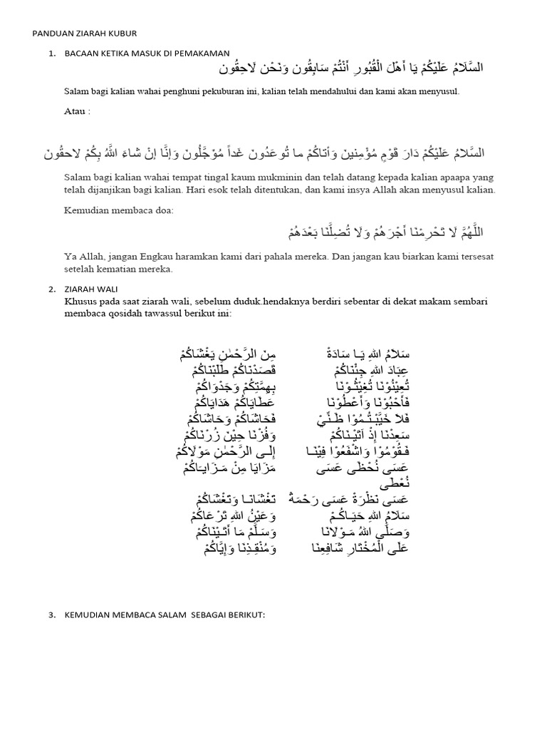 Panduan Ziarah Kubur | PDF