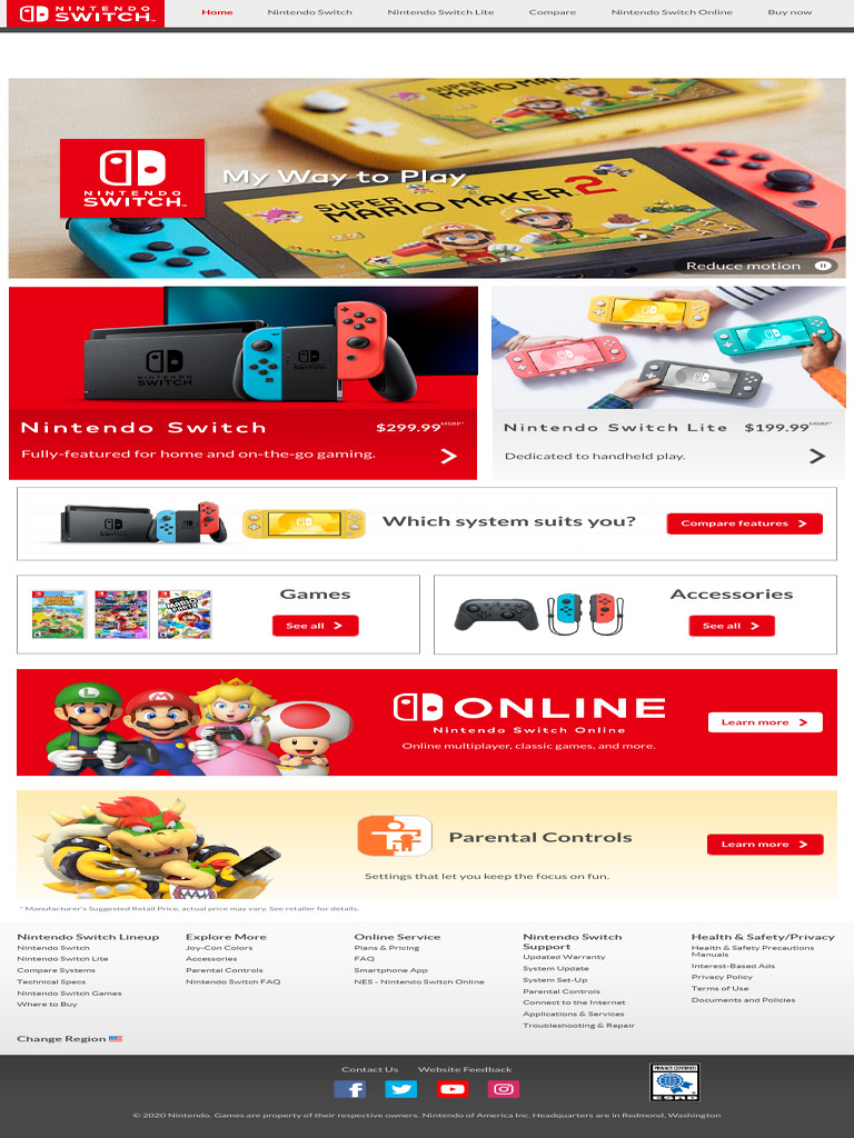 Nintendo Switch™ Family – Official Site | PDF | Nintendo | Nintendo ...