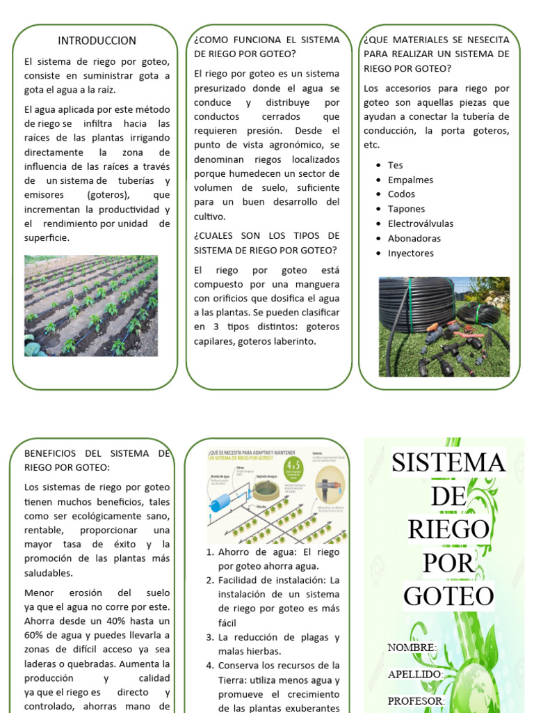 Triptico | PDF | Riego | Agua