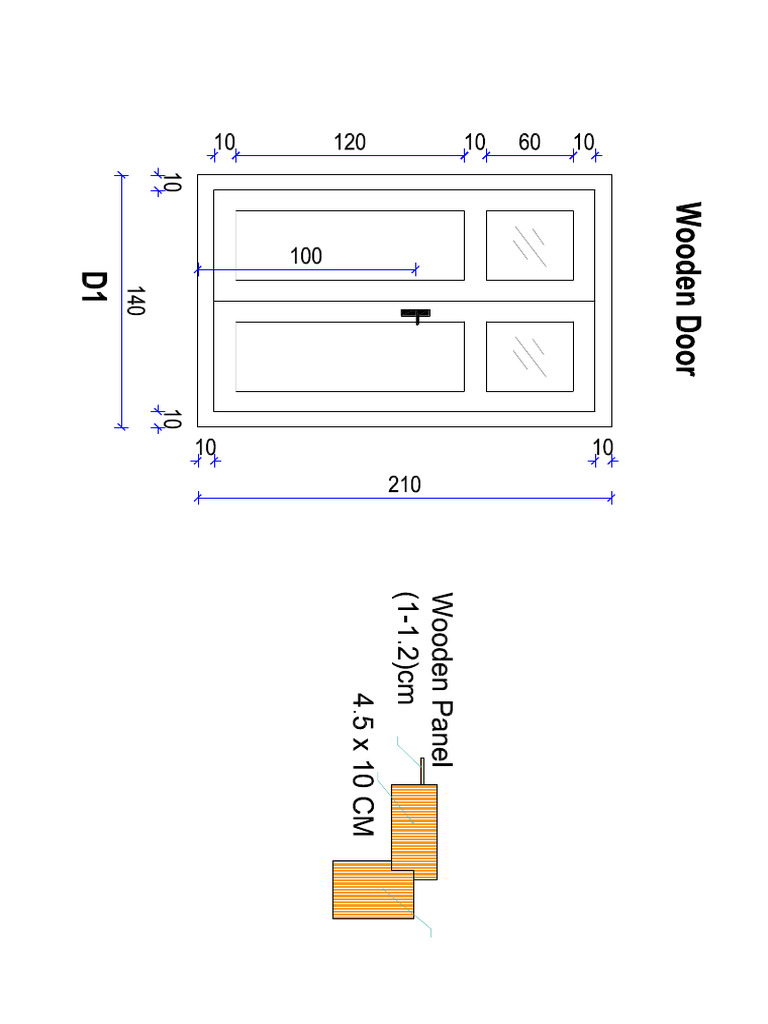 Wooden Door Drawing | PDF